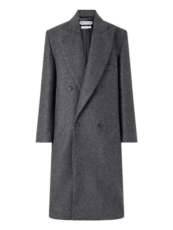 JW Anderson Double-breasted Brushed Wool Coat - Gray