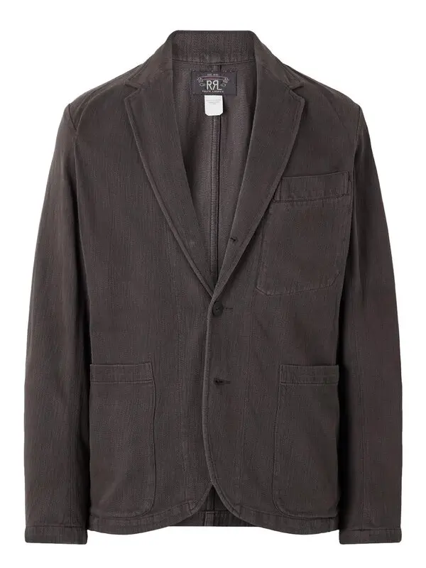 Ralph Lauren Herringbone Cotton Blazer - Gray