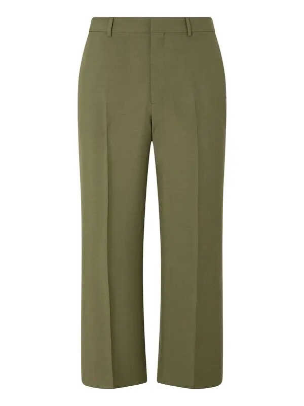 Celine Ethan Straight-leg Mohair And Wool-blend Hopsack Trousers - Green