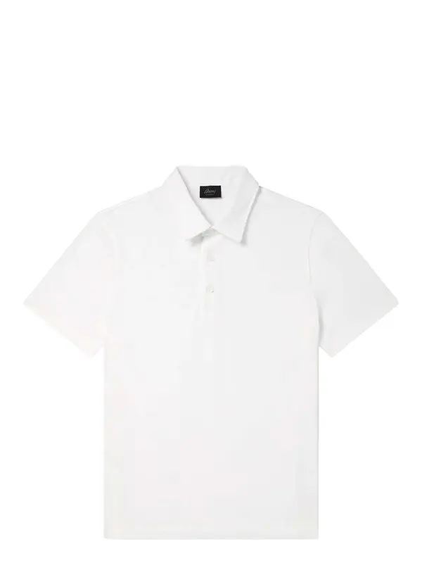Brioni Cotton-piqué Polo Shirt - White