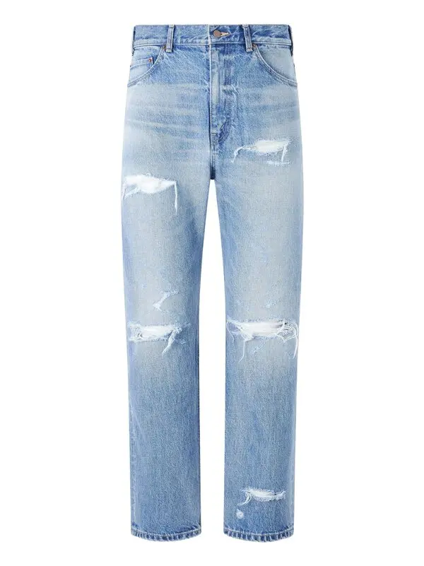 Celine Slim-fit Distressed Jeans - Blue