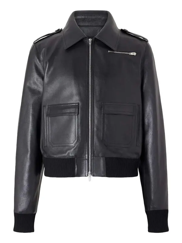 Celine Leather Blouson Jacket - Black