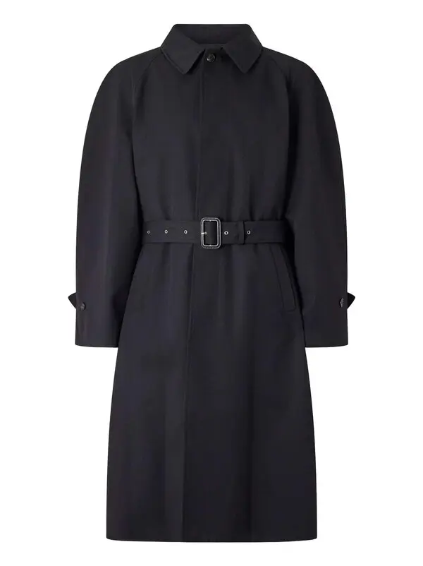 Celine Belted Wool-gabardine Trench Coat - Black