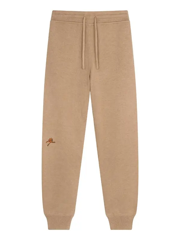 LA GRANNI Knitted Trousers With 'el Gato' Embroidery - Brown