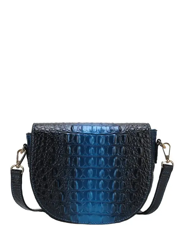 MKF COLLECTION - J'OMOR Amalia Croc-embossed Crossbody Bag - Blue
