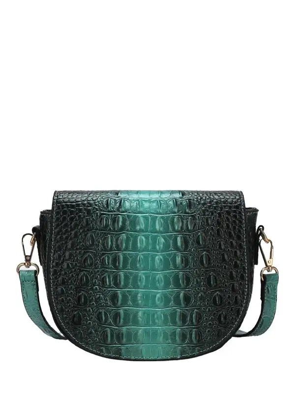 MKF COLLECTION - J'OMOR Amalia Croc-embossed Crossbody Bag - Green