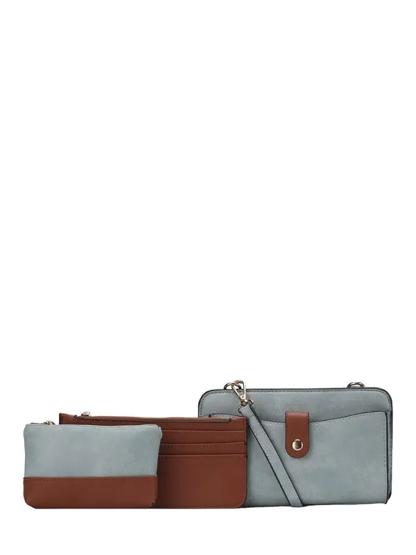 MKF COLLECTION - J'OMOR Muriel Crossbody Bag & Card Holder Set - Blue