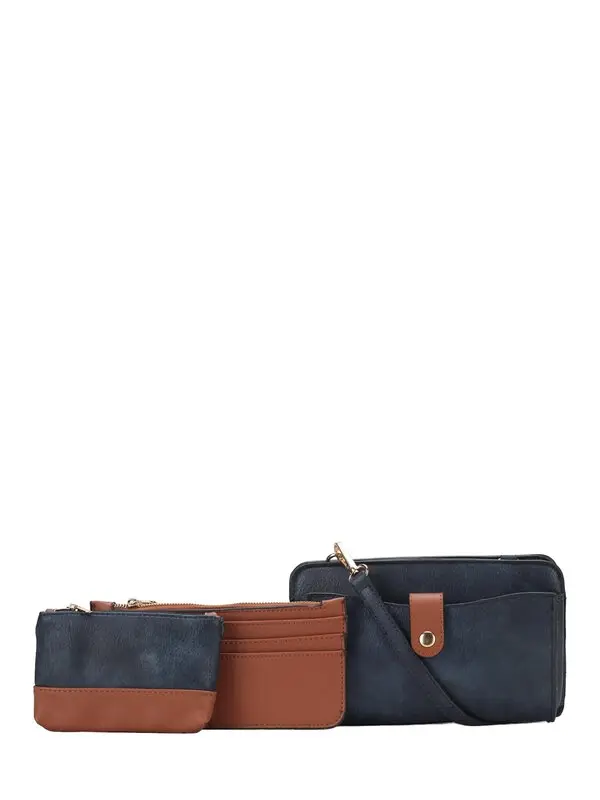 MKF COLLECTION - J'OMOR Muriel Crossbody Bag & Card Holder Set - Blue