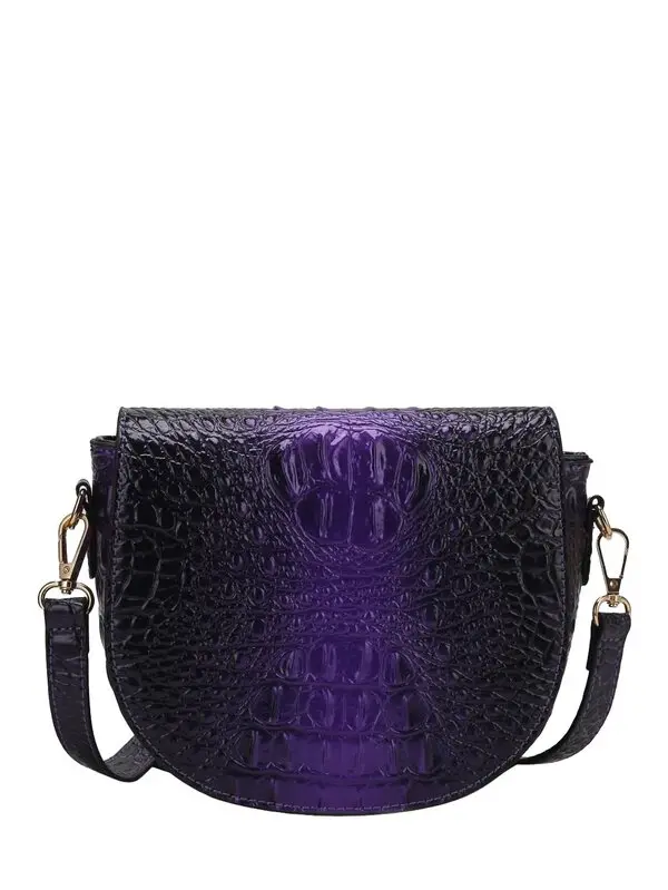 MKF COLLECTION - J'OMOR Amalia Croc-embossed Crossbody Bag - Purple