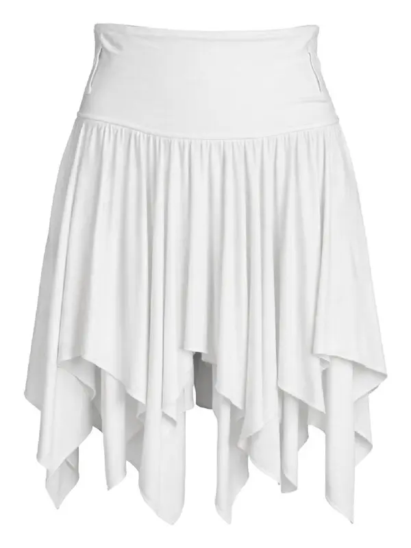 CONQUISTA Flowing Handkerchief Hem Mini Skirt - White