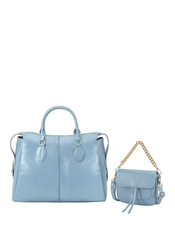 MKF COLLECTION - J'OMOR Yareli Tote Bag With Mini Bag 2-piece Set - Blue