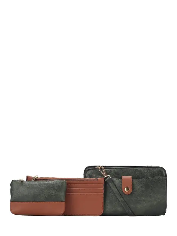 MKF COLLECTION - J'OMOR Muriel Crossbody Bag & Card Holder Set - Green