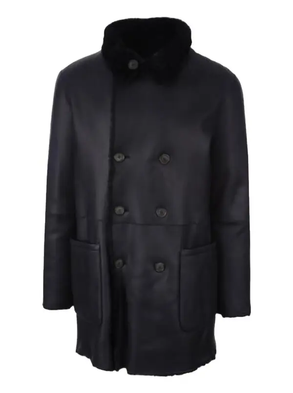 Giorgio Armani Double-breasted Reversible Coat - Black