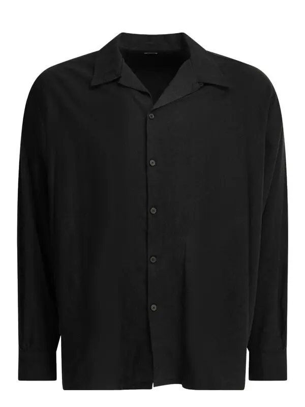 A.PRESSE Long-sleeve Silk Shirt - Black