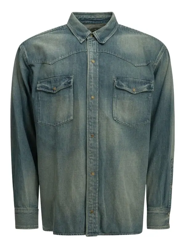 A.PRESSE Vintage Western Denim Shirt - Indigo