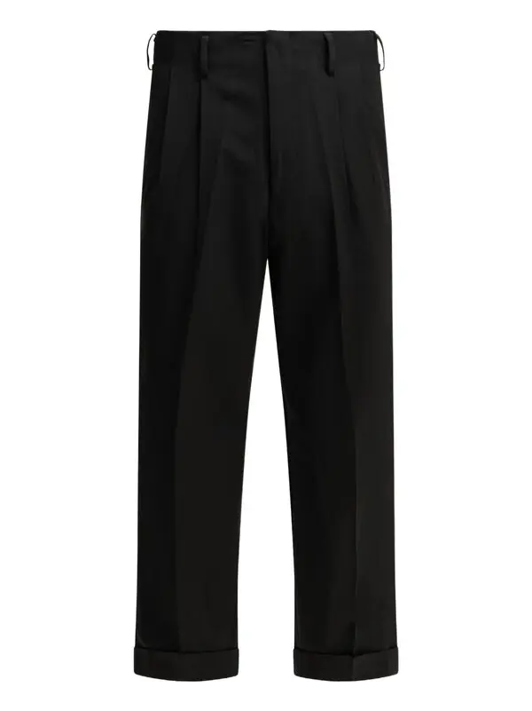 A.PRESSE Wide-leg Tailored Wool Blend Trousers - Black