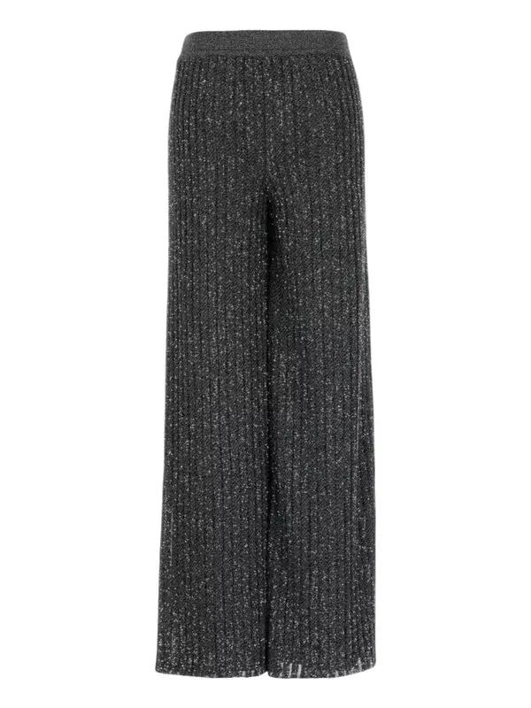 Missoni Metallic Knit Wide-leg Trousers - Black