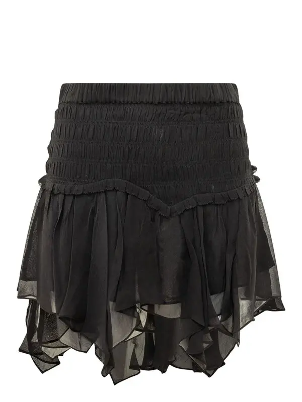 Isabel Marant Étoile Ruffled Asymmetrical Hem Skirt - Black