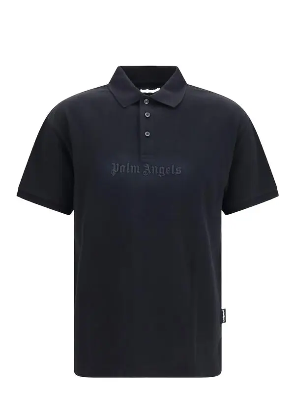 Palm Angels Short-sleeved Polo Shirt - Black