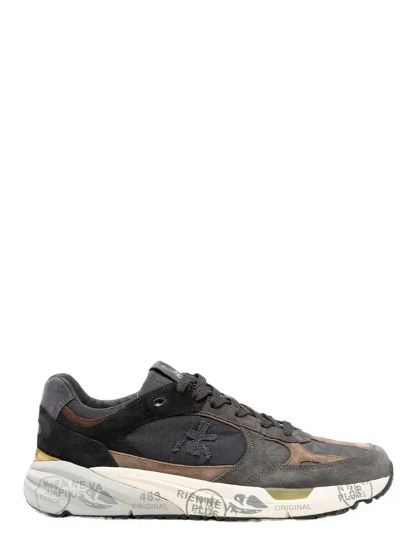 Premiata Lace-up Round Toe Low-top Sneakers - Black