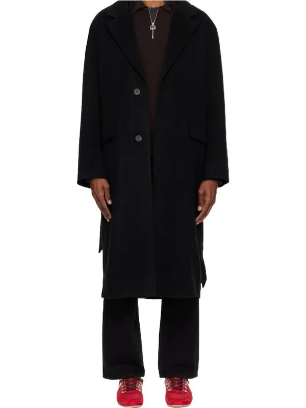 WOOYOUNGMI Long Wool-blend Coat - Black