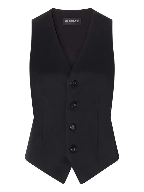ANN DEMEULEMEESTER Crepe Belted Vest - Black