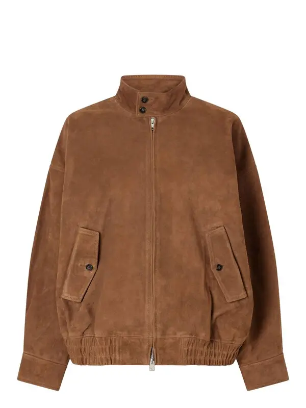 AGOLDE Blair Suede Jacket - Brown