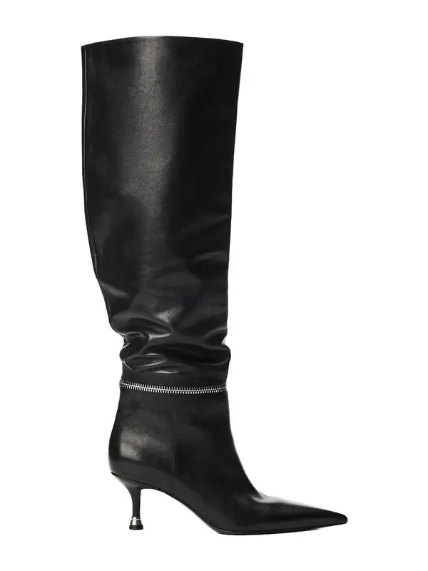 Alexander Wang Slasher Zip 65mm Slouch Boot - Black