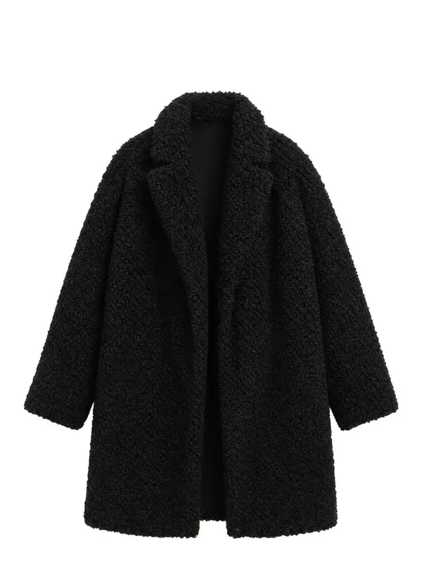Mauritius Oversized Textile Coat - Black