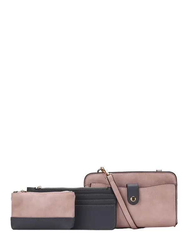 MKF COLLECTION - J'OMOR Muriel Crossbody Bag & Card Holder Set - Pink