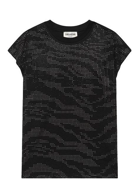 Zadig&Voltaire Cloe Tank Top With Rhinestone Zebra Motif - Black