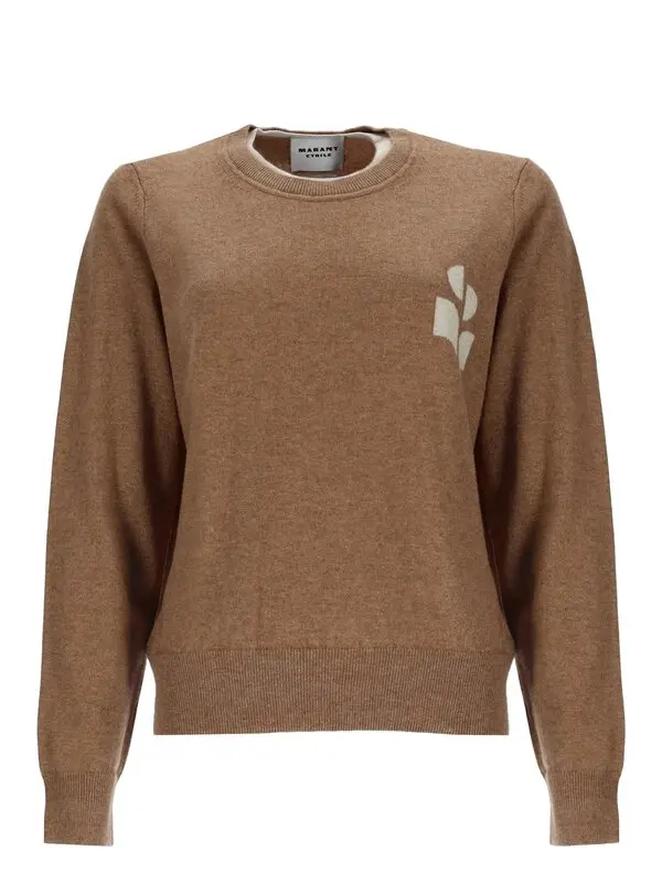 MARANT ETOILE Lanta" Sweater With Logo Detail - Brown