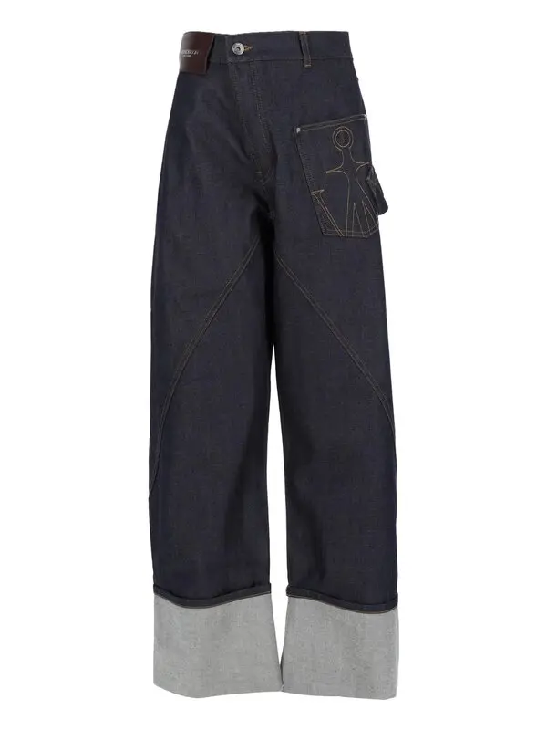 JW Anderson Twisted Turn-up Workwear Jeans - Blue