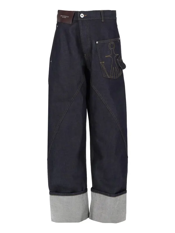 JW Anderson Twisted Turn-up Workwear Jeans - Blue