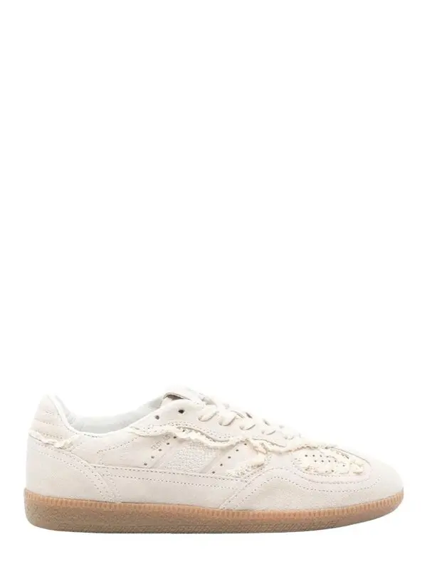 ALOHAS Lace-up Sneakers With Crochet Trim - Cream