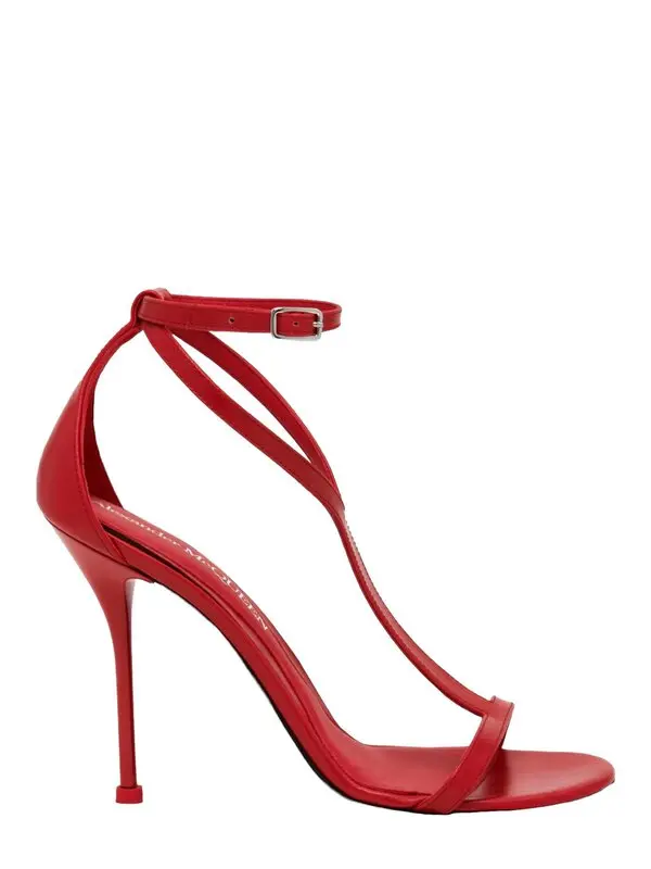 Alexander McQueen Harness Ankle Strap Stiletto Sandals - Red