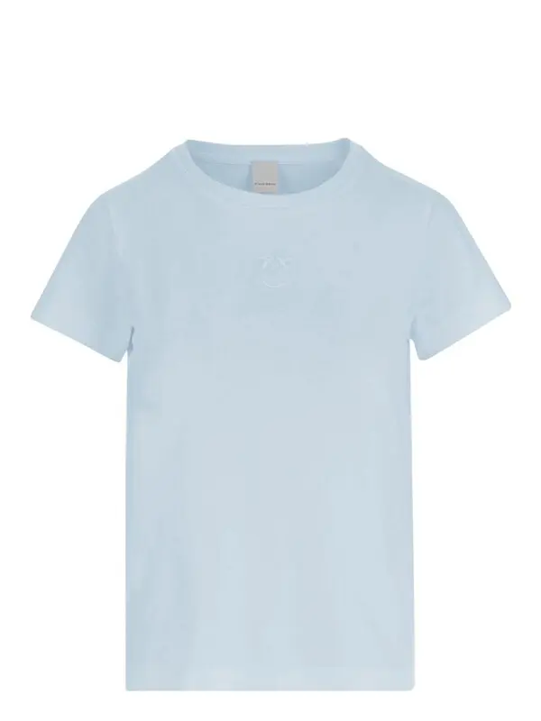 Pinko Logo Embroidered Crewneck T-shirt - Blue