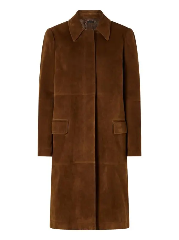 TOM FORD Suede Mackintosh Coat - Brown