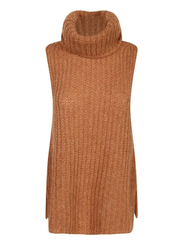Herno Sleeveless Turtleneck Sweater - Brown