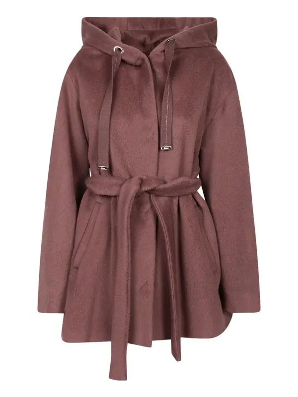 Herno Long-sleeved Hooded Coat - Brown