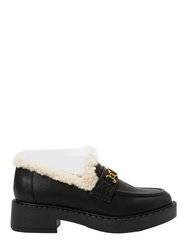 TWINSET Logo Detail Loafers - Black