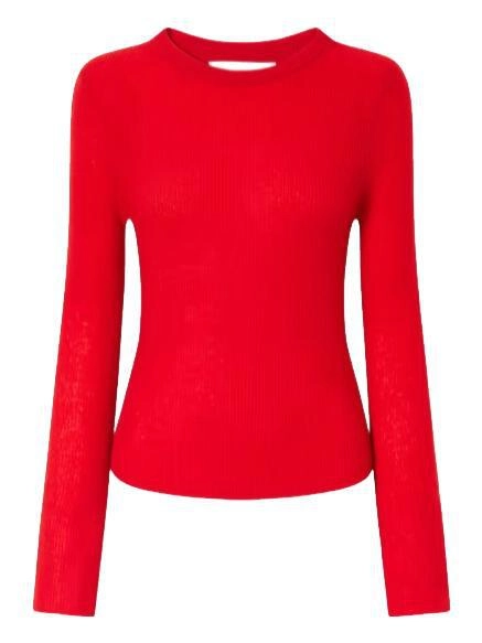 Citizens Of Humanity Ribbed Crewneck Long Sleeve Sweater - Red