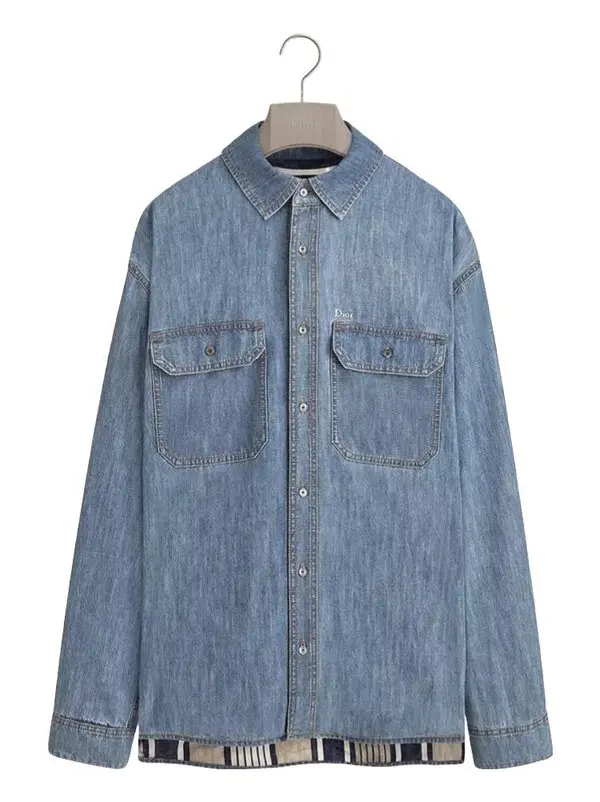 Dior Dioriviera Oblique Sun Stripes Overshirt - Blue