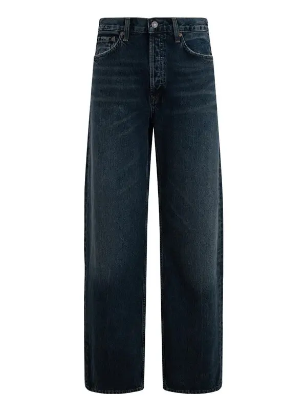 AGOLDE High Rise Wide Leg Jeans - Dark Blue