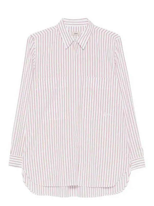 Herno Vertical-stripe Long-sleeve Shirt - White/red