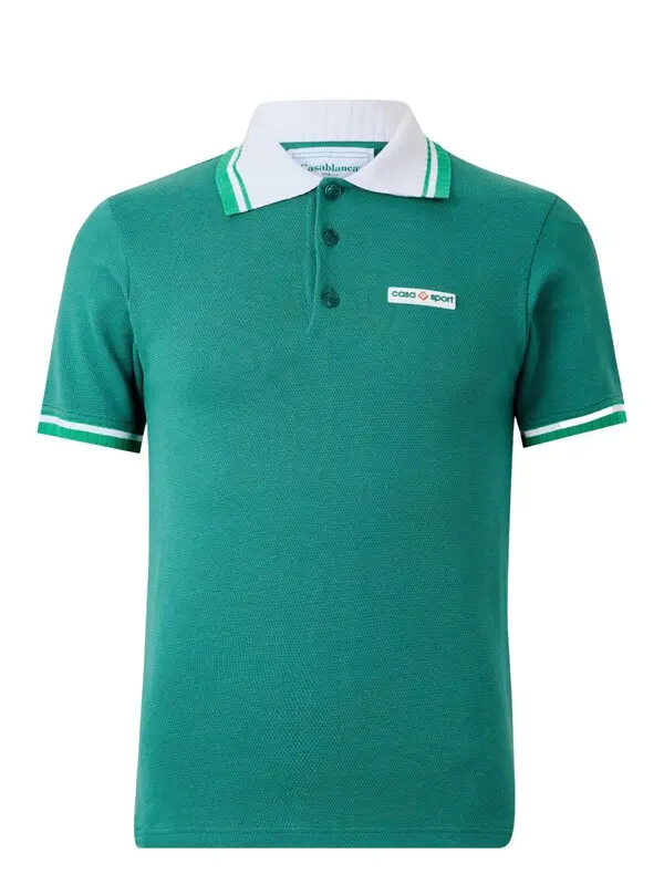 Casablanca Contrasttrim Shortsleeve Polo Shirt - Green