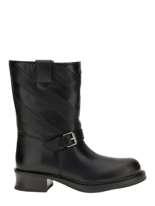 Valentino Garavani Logo Buckled Ankle Boots - Black