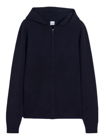 Aspesi Zip-up Knit Hooded Top - Black