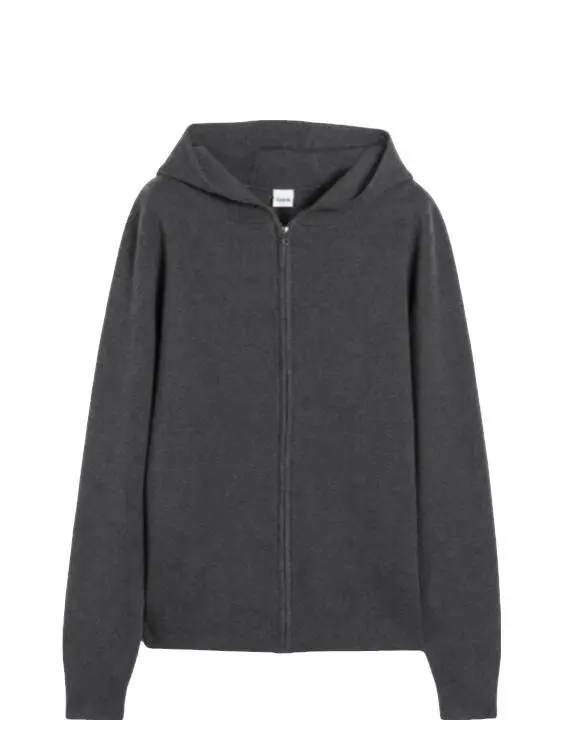 Aspesi Zip-up Knitted Hoodie - Grey