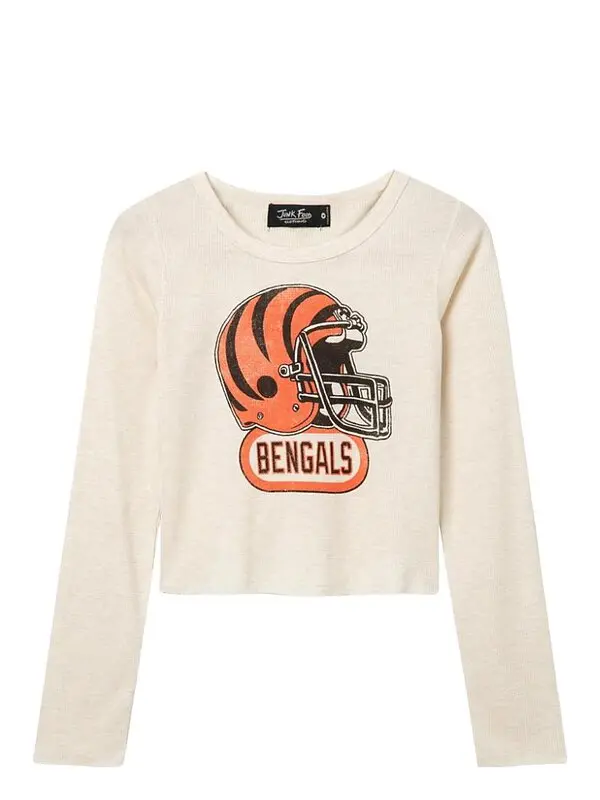 Junk Food Clothing Cincinnati Bengals Helmet Crop Thermal - Birch